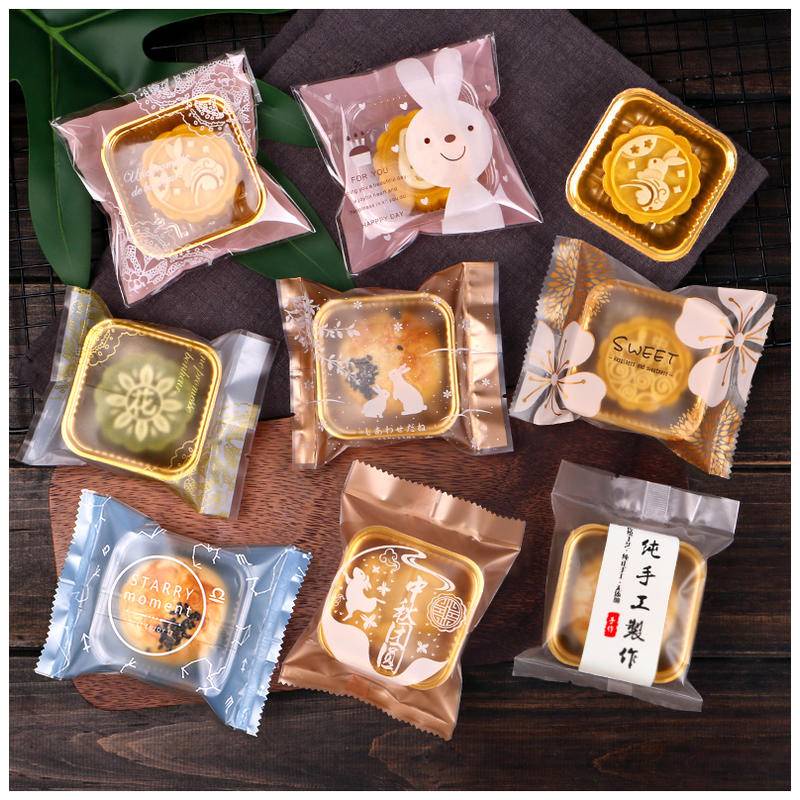 100pcs Mooncake Packaging Bag Plastic Beg 75gr 80gr 125g 50g Moon Cake ...