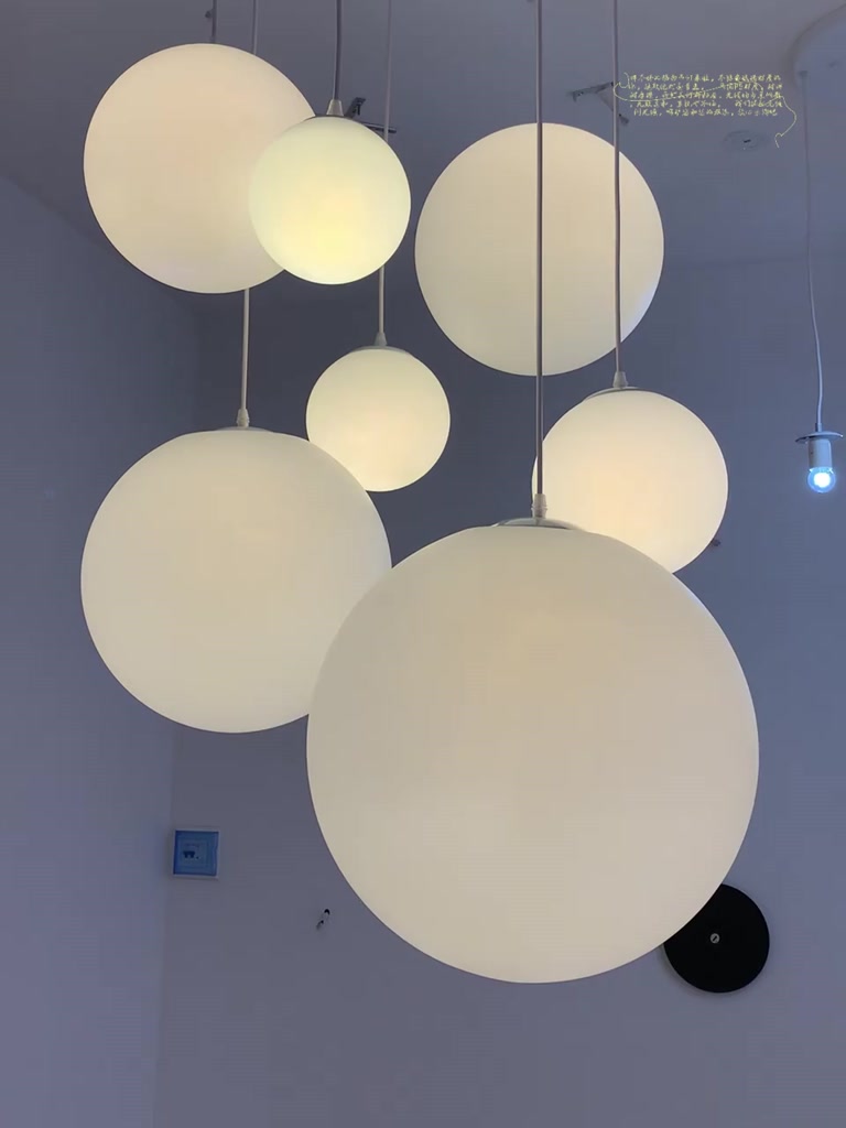 Nordic Minimalist Milk White Round Pebble Pendant Light for Dining Room ...