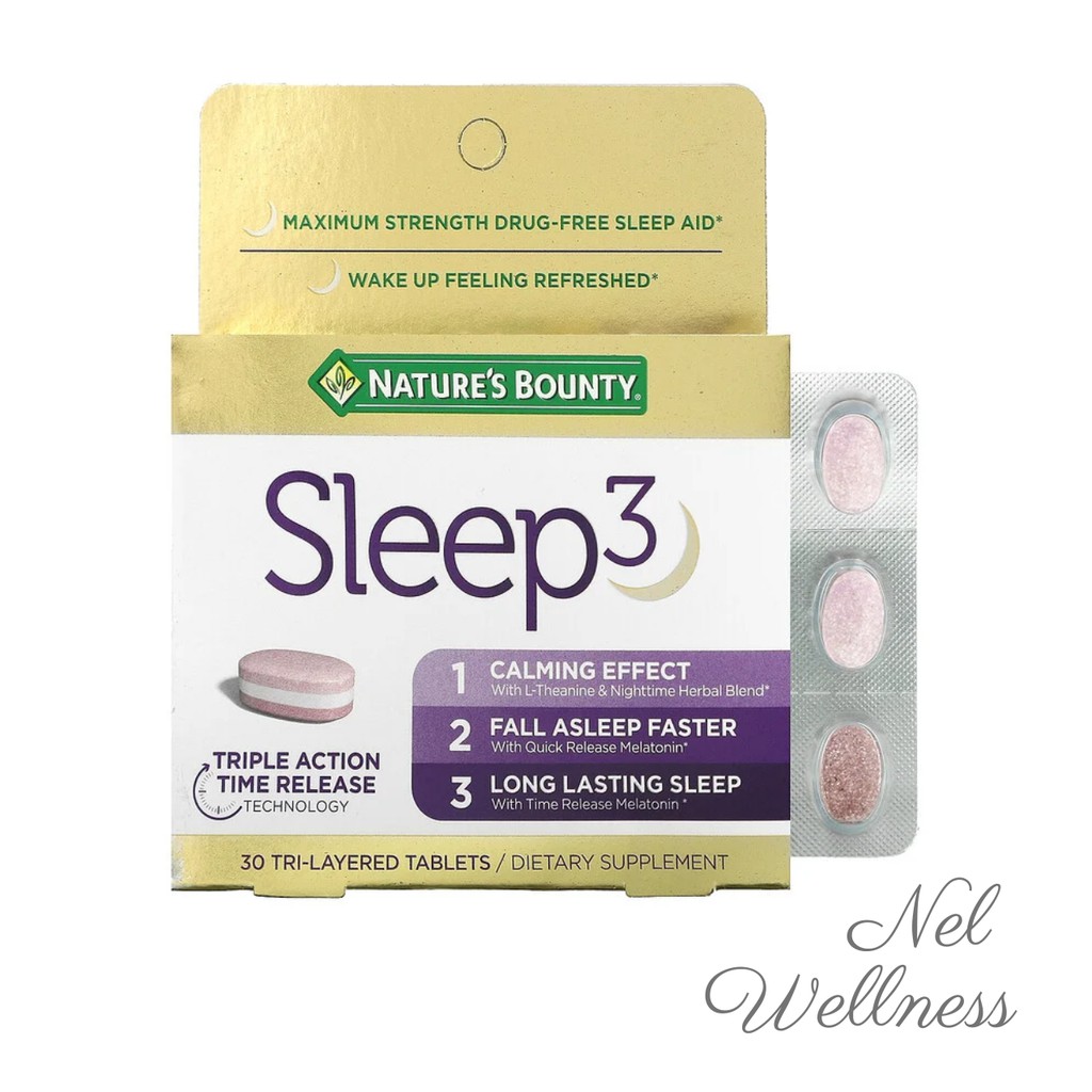 [Maximum Strength] EXPIRY 2025 Nature's Bounty Sleep 3 Sleep Aid 30 Tri ...