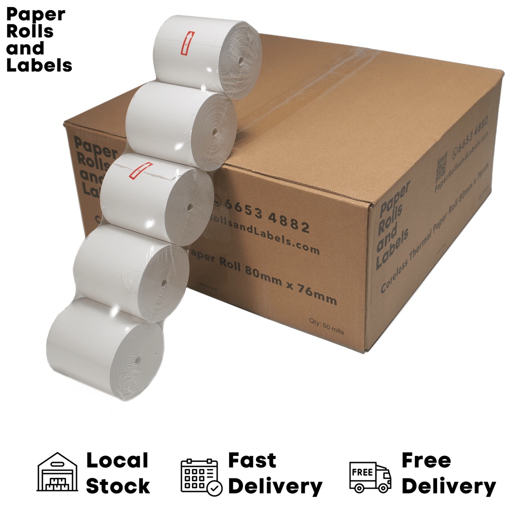 POS Receipt Thermal Paper Roll 80mm x 76mm *Premium Quality* [Local ...