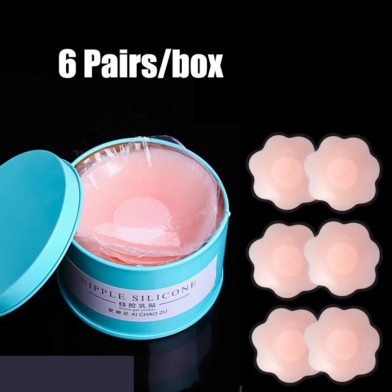 6 Pairs Flower Silicone Nipple Patches/Reusable Strapless Breast ...