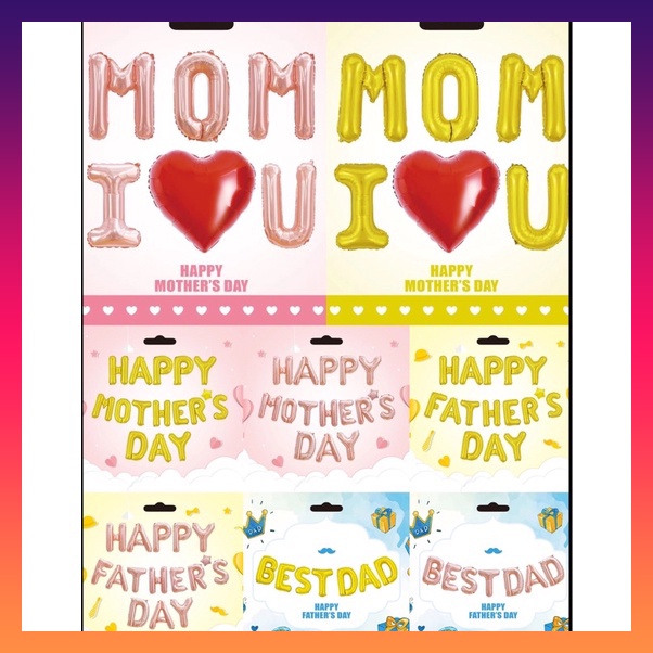 Happy Mother's Day Letters foil set/Happy Father's Day Letter foil set ...