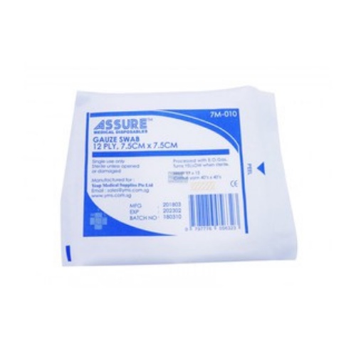 [Bundle of 30] ASSURE Gauze Swab Sterile 7.5cm X 7.5cm X 12-Ply 5Pce ...