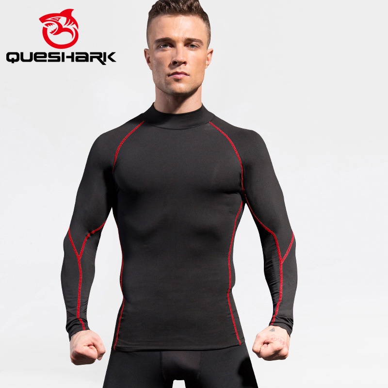 Queshark 12 Colors Available Mens Long Sleeve Training Shirts Warm