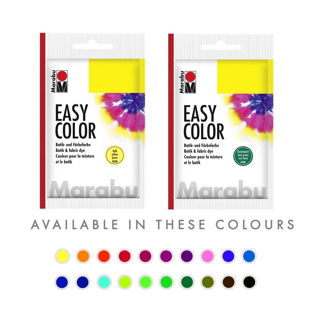 Marabu Easy Colour 25G Batik & Fabric Colour Dye (20 colours in this ...