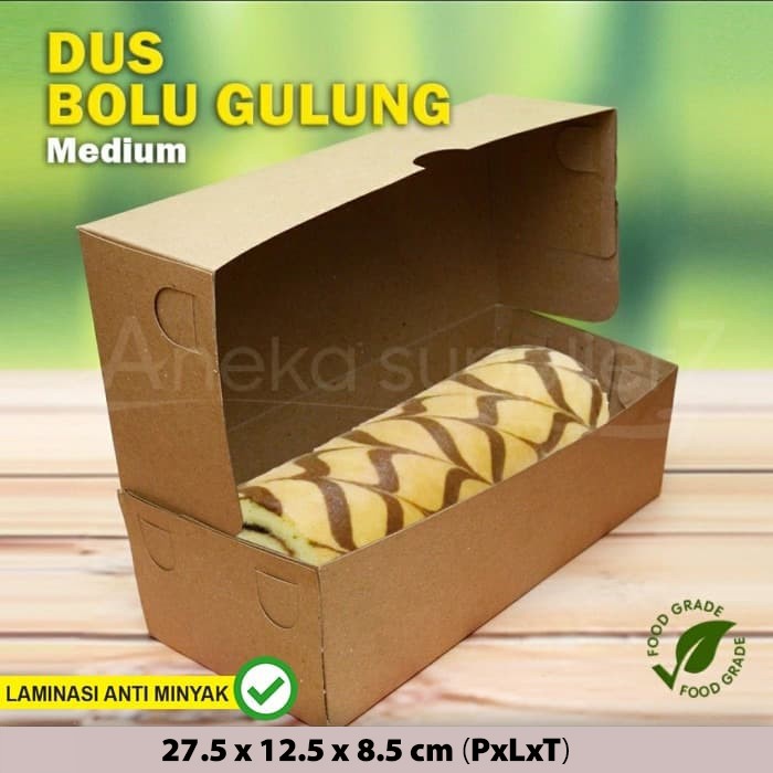 Cake Roll Box Box - Bolu Roll KRAFT CHOCOLATE (M) (30 pc) | Shopee ...