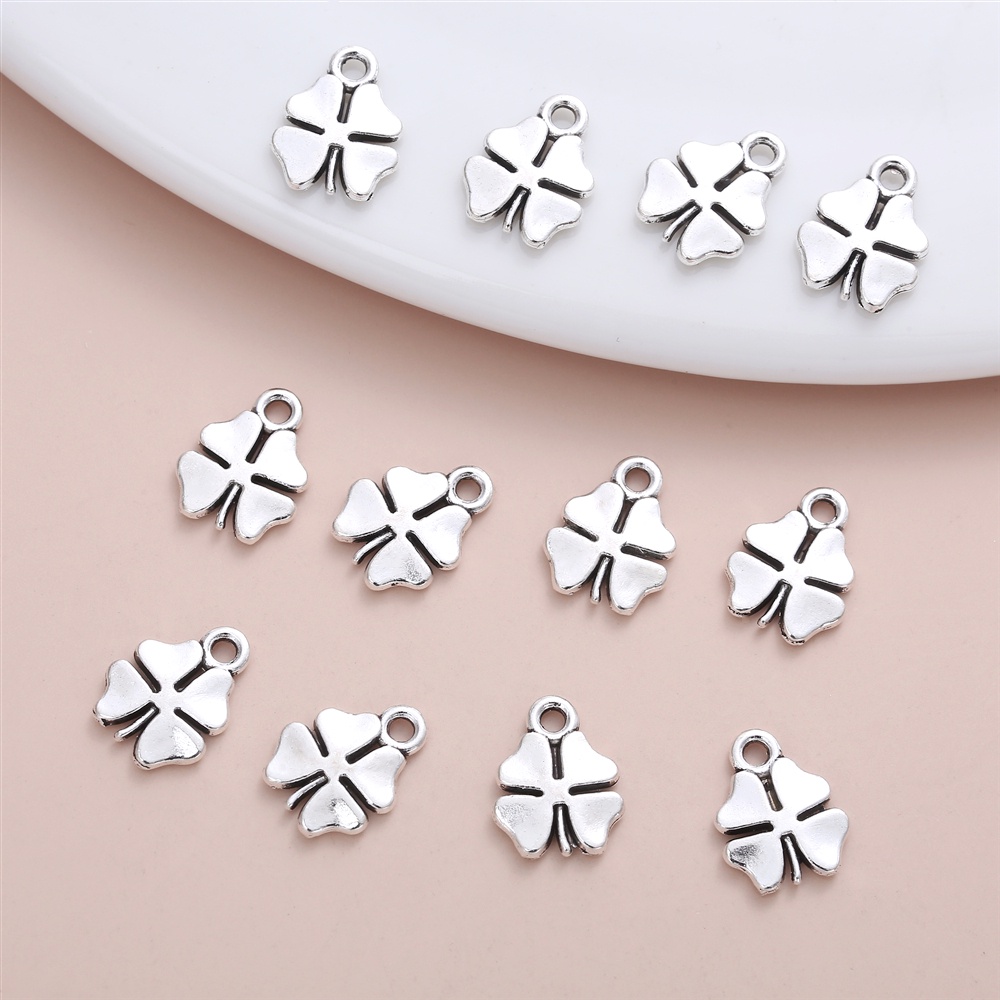 40pcs/set Delicate Lovly Four-leaf Clover Accessories Charm for Women's ...