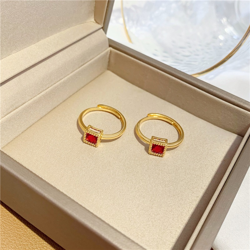 916 gold women's ring ruby women's ring Vietnamese sand gold inlaid ...