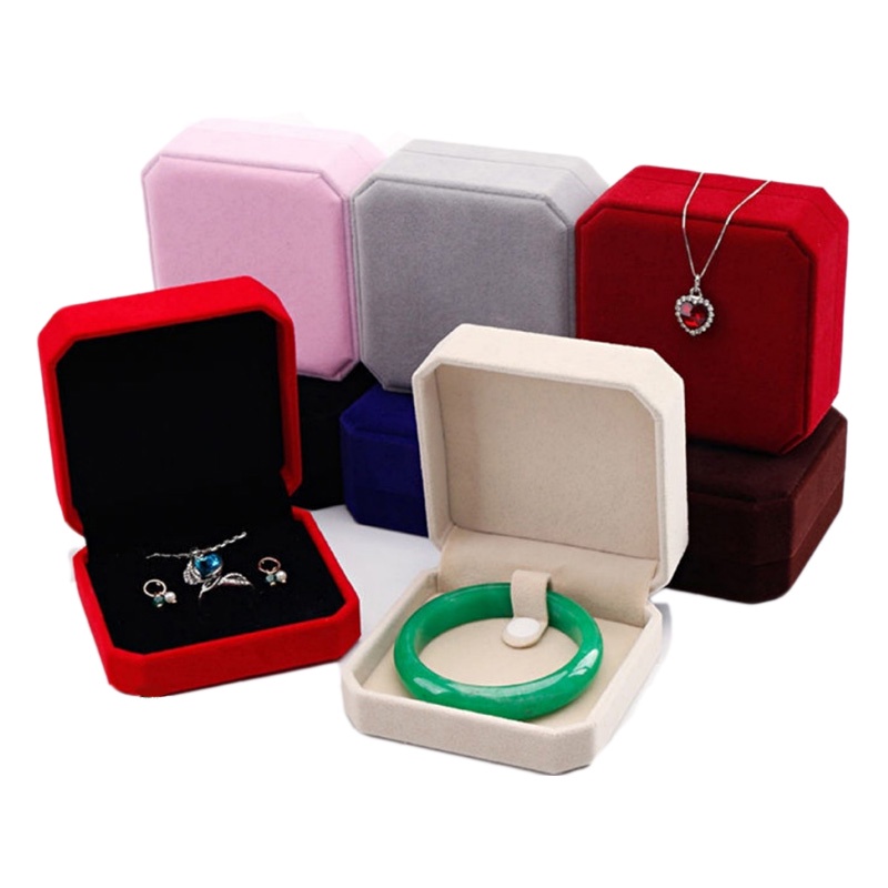 Flannel Jewelry Box Ring Necklace Earring Bracelet Box Wedding Three ...