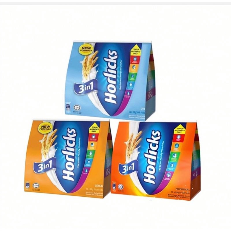 Horlick Horlicks Malt 3 in 1 (10x28g) | Shopee Singapore
