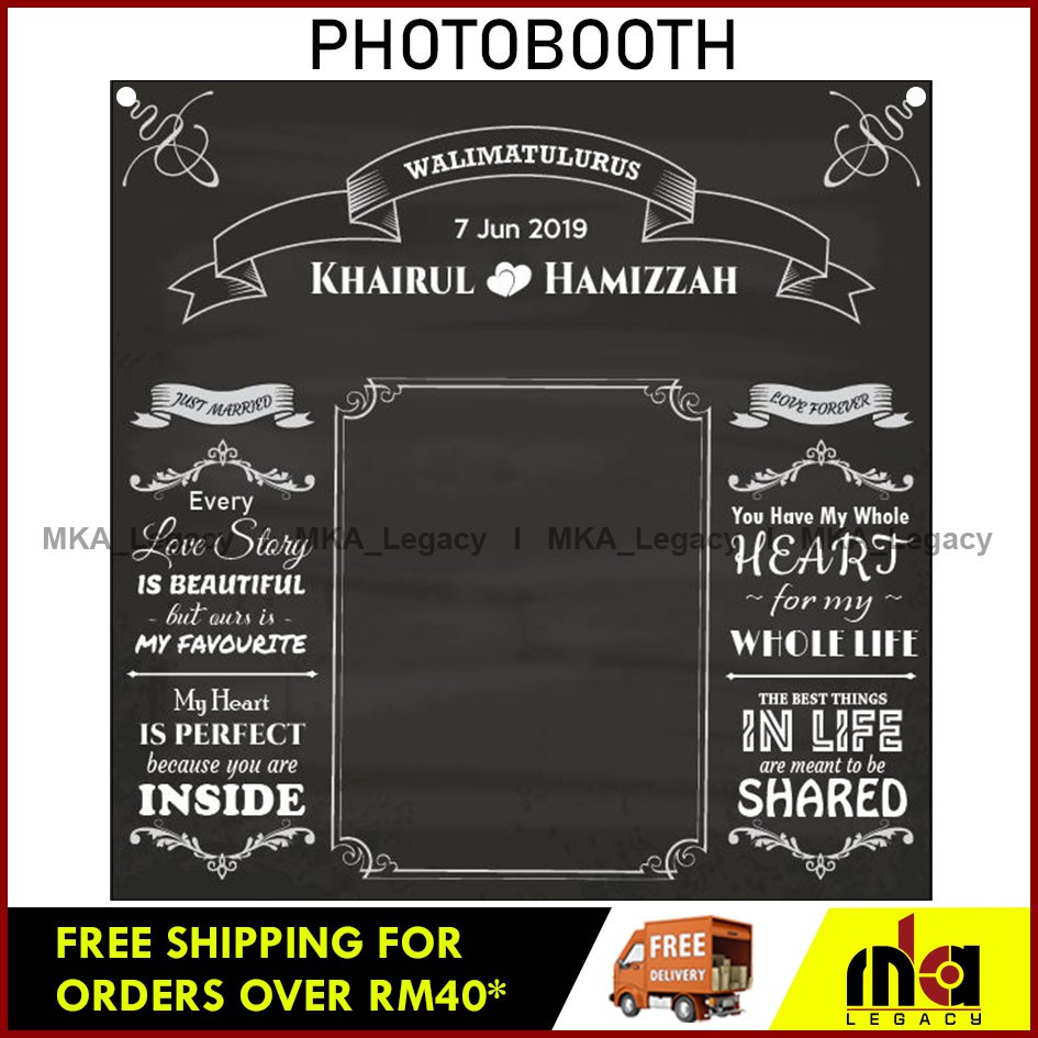 PHOTOBOOTH Kahwin / Backdrop Majlis 8x8 kaki | Shopee Singapore