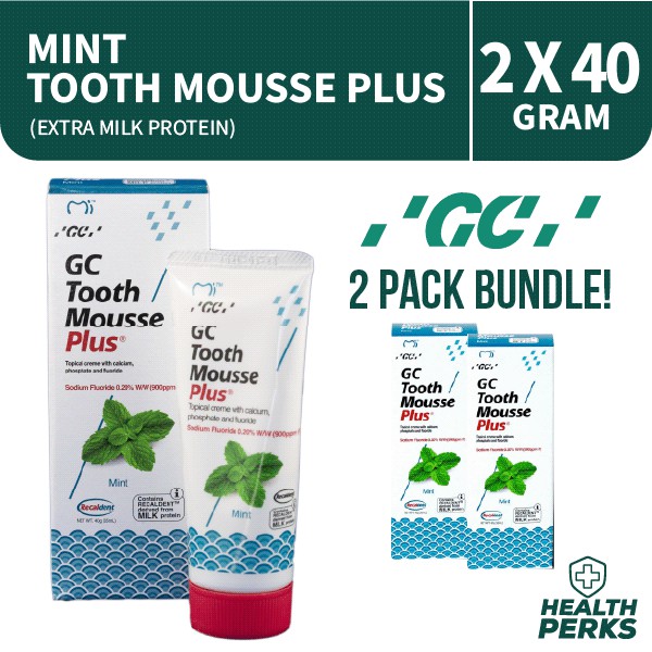 [Bundle of 2] GC Tooth Mousse Plus With Extra Milk Protein Mint 40G - Medident | Shopee Singapore