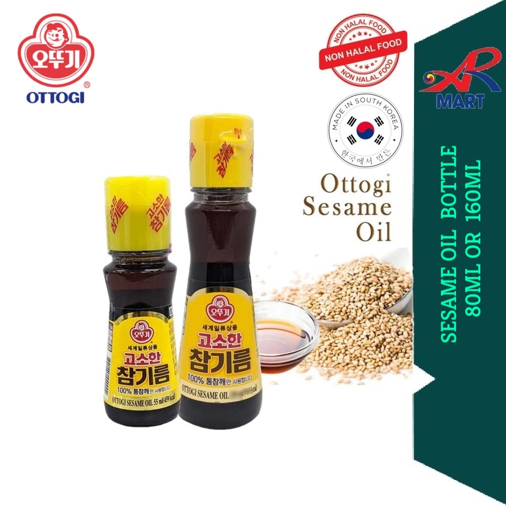 MADE IN KOREA | Korean Ottogi Sesame Oil 80ml / 160ml 오뚜기 순 참기름 纯芝麻油 ...