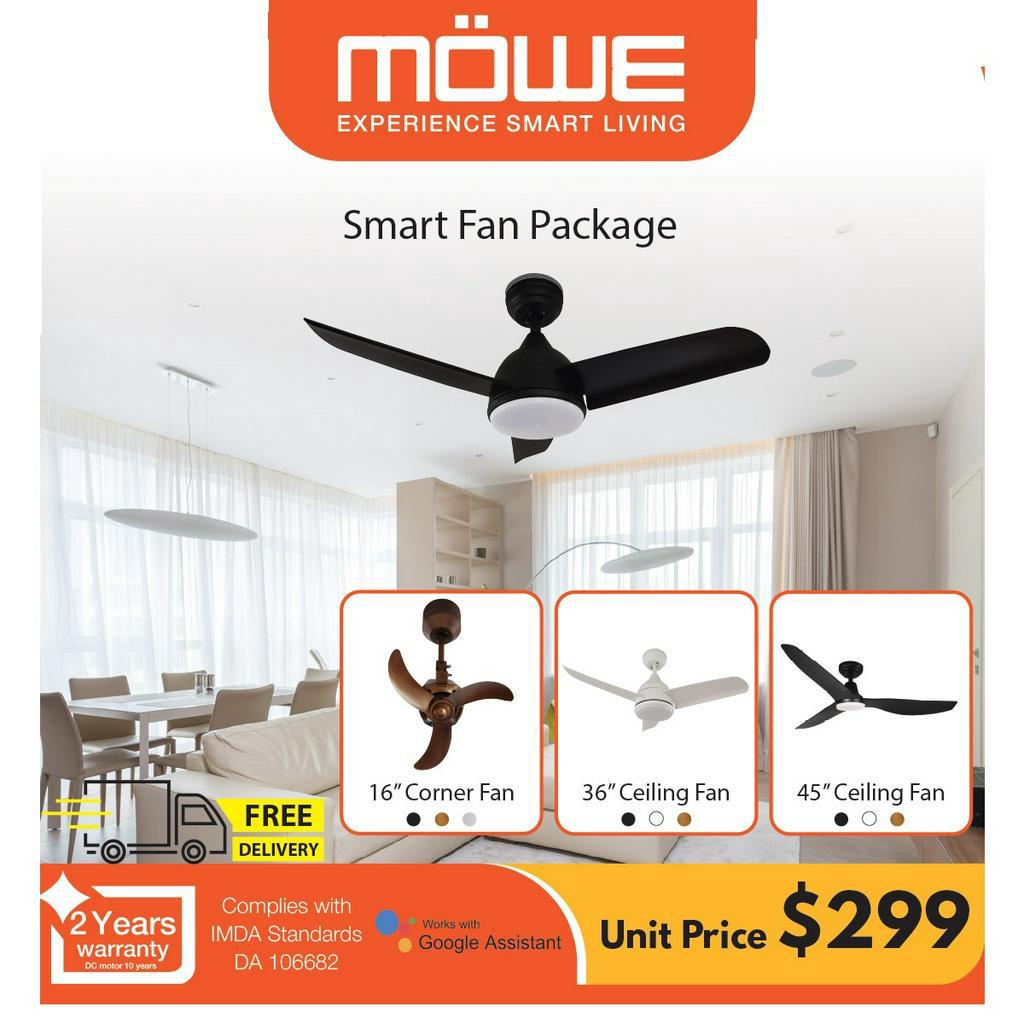 Aerogaz/Mowe Smart Fan Package 1(16'' Corner/ 36' & 45'' Ceiling ...