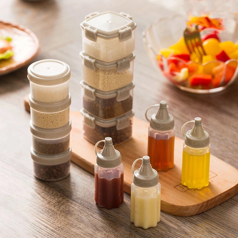 4Pcs/Set Mini Portable Sauce Seasoning Box / Transparent Jam Tomato ...