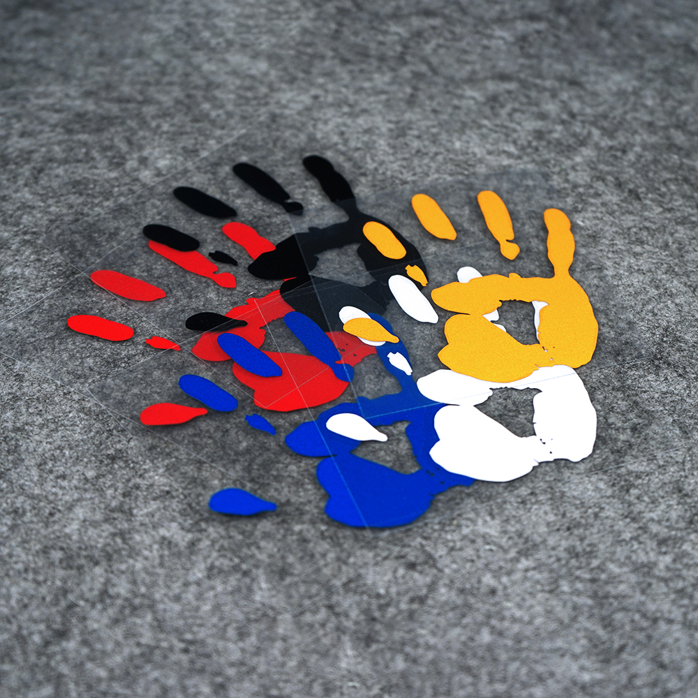 P-A66 Car Sticker Graffiti Handprint Blood Hand Car Sticker Reflective ...