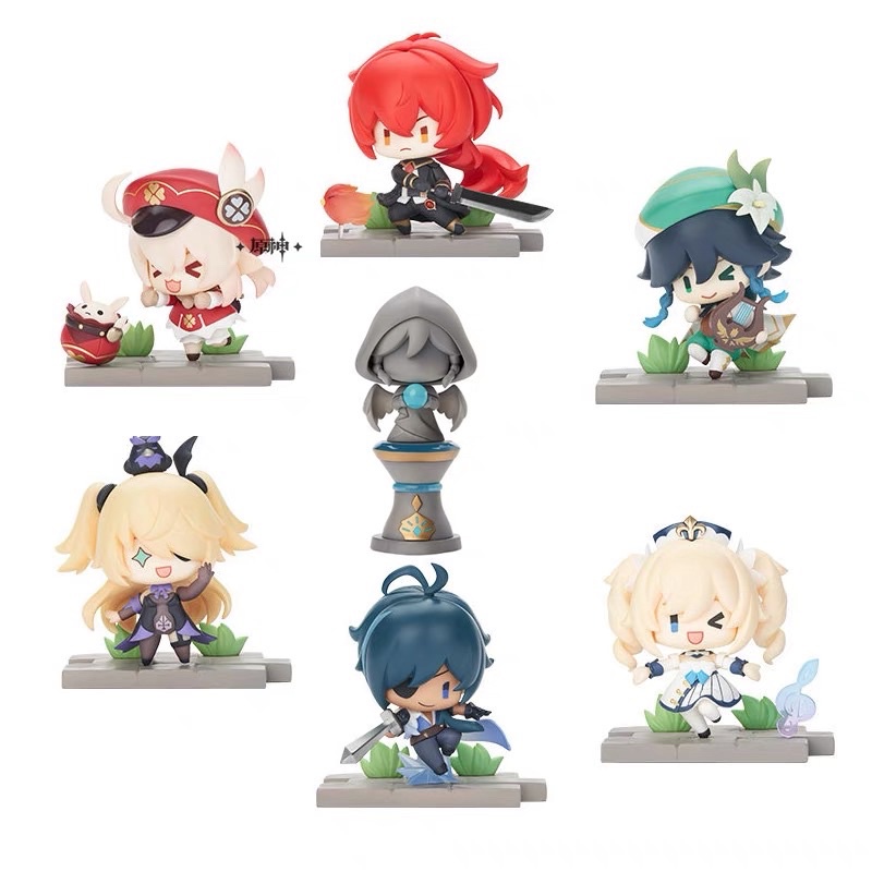 Set of 7 genshin impact Game Character Models - genshin impact chibi ...