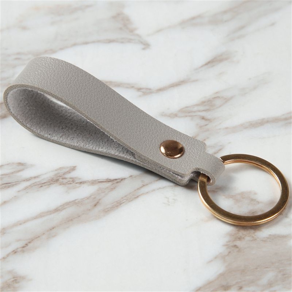 8 Colors Classic Solid Color PU Leather Car Keychain Casual Business ...