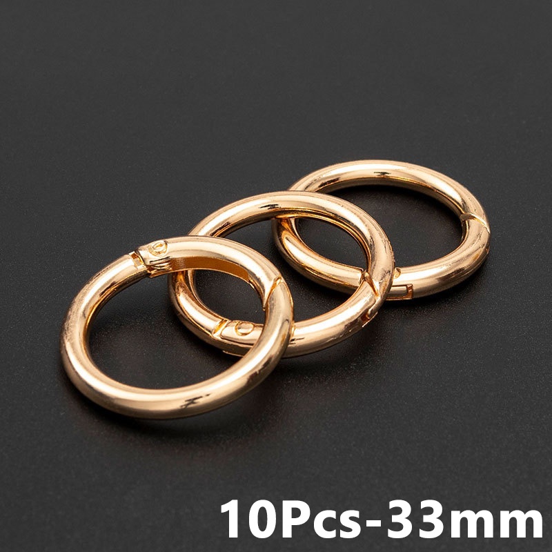 10Pcs/lot Metal O Ring Spring Clasps Openable Round Carabiner Keychain ...
