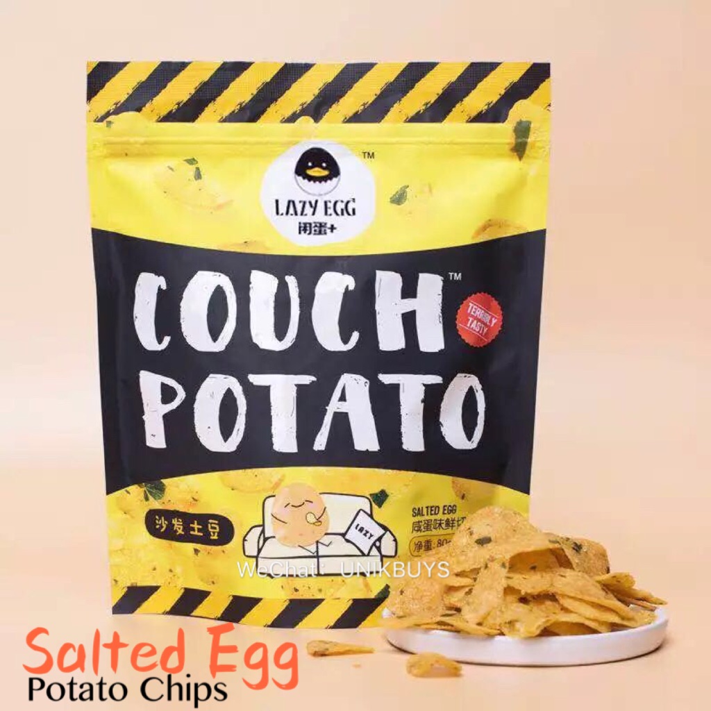 Lazy Egg Salted Egg Cunch Potato Chips 80g/pkt | Shopee Singapore
