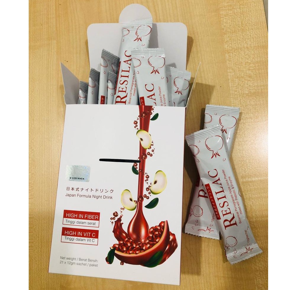 [EXP:10/2025] RESILAC BOTANICAL POMEGRANATE APPLE JUICE POWDER 21X12G ...