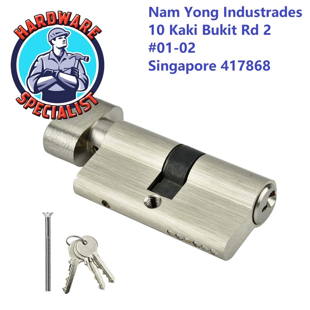 Thumbturn Euro Cylinder Lock 70mm / Double Key Cylinder Lock | Shopee ...