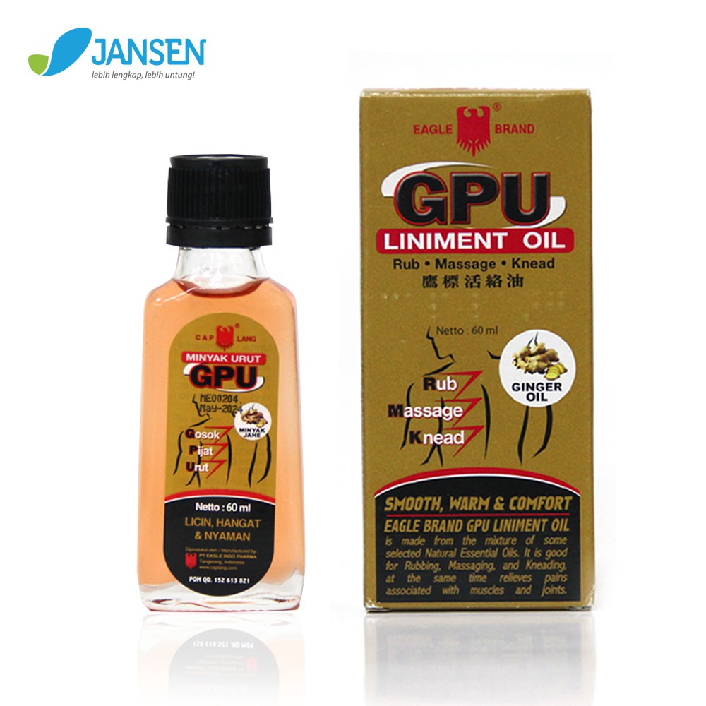 Cap Lang GPU - GPU Scrub Oil GPU With Ginger (1Bottle x 60 ml) | Shopee ...