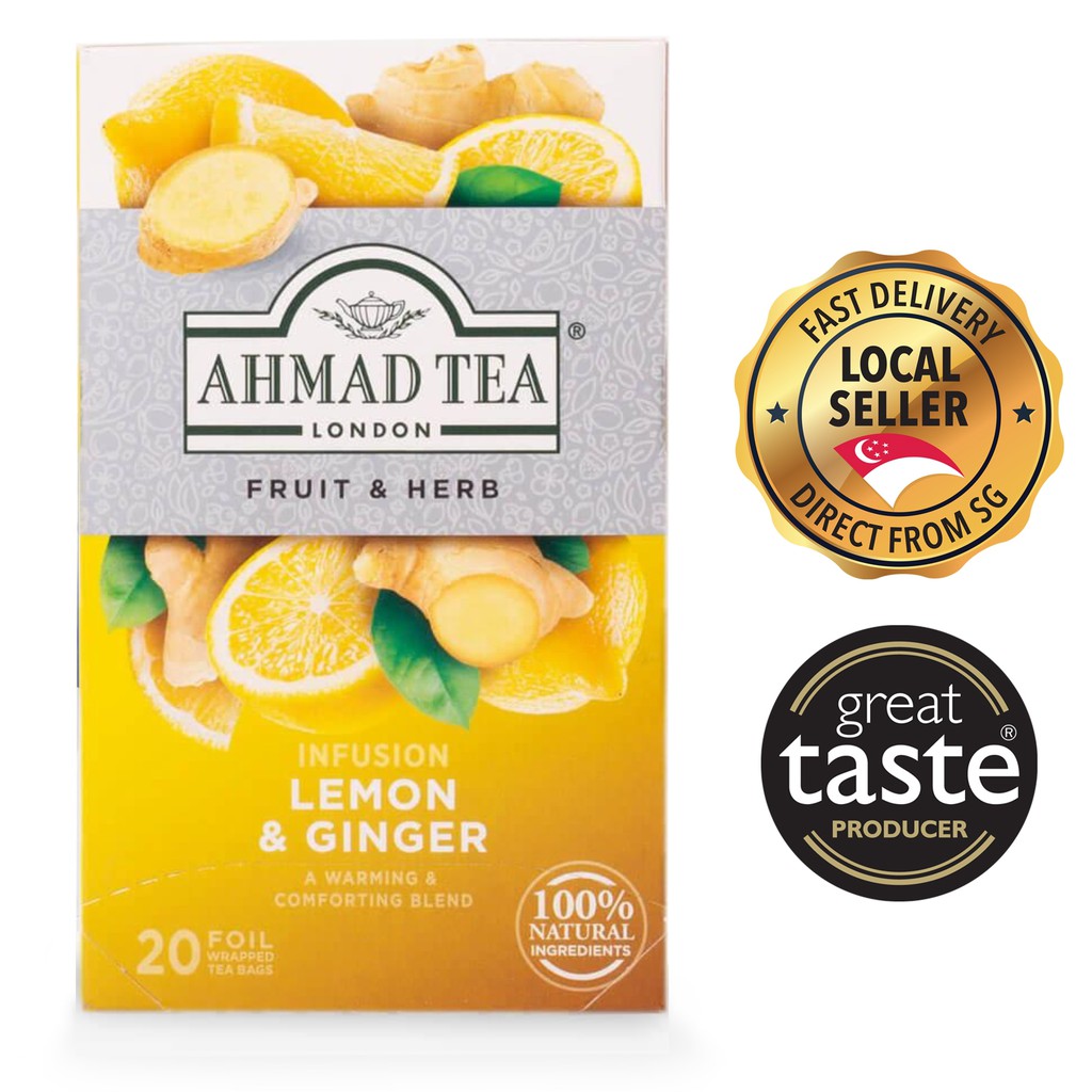 Ahmad Tea 100-Percent Natural Lemon And Ginger Infusion | Shopee Singapore