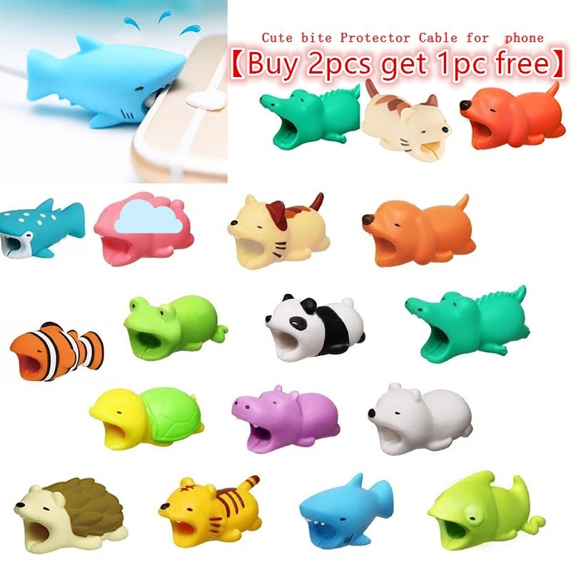 【Buy 2pcs get 1pc free】Cute Animal Cable Bite Cable Protector Cord Wire ...