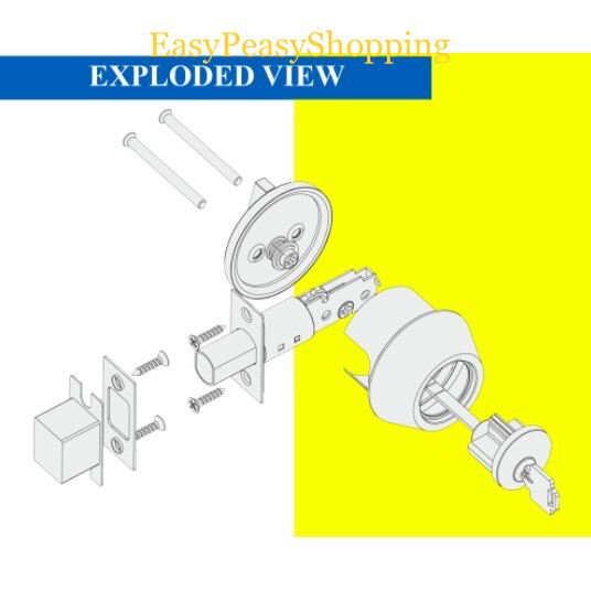 Deadbolt door lock Security Thumb Turn Single Cylinder Lockset Tombol ...
