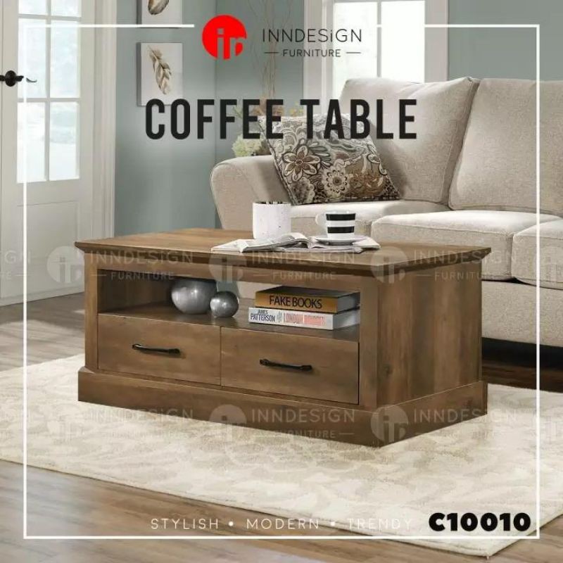 C10010 COFFEE TABLE WITH 2 DRAWERS (FREE DELIVERY AND INSTALLATION ...