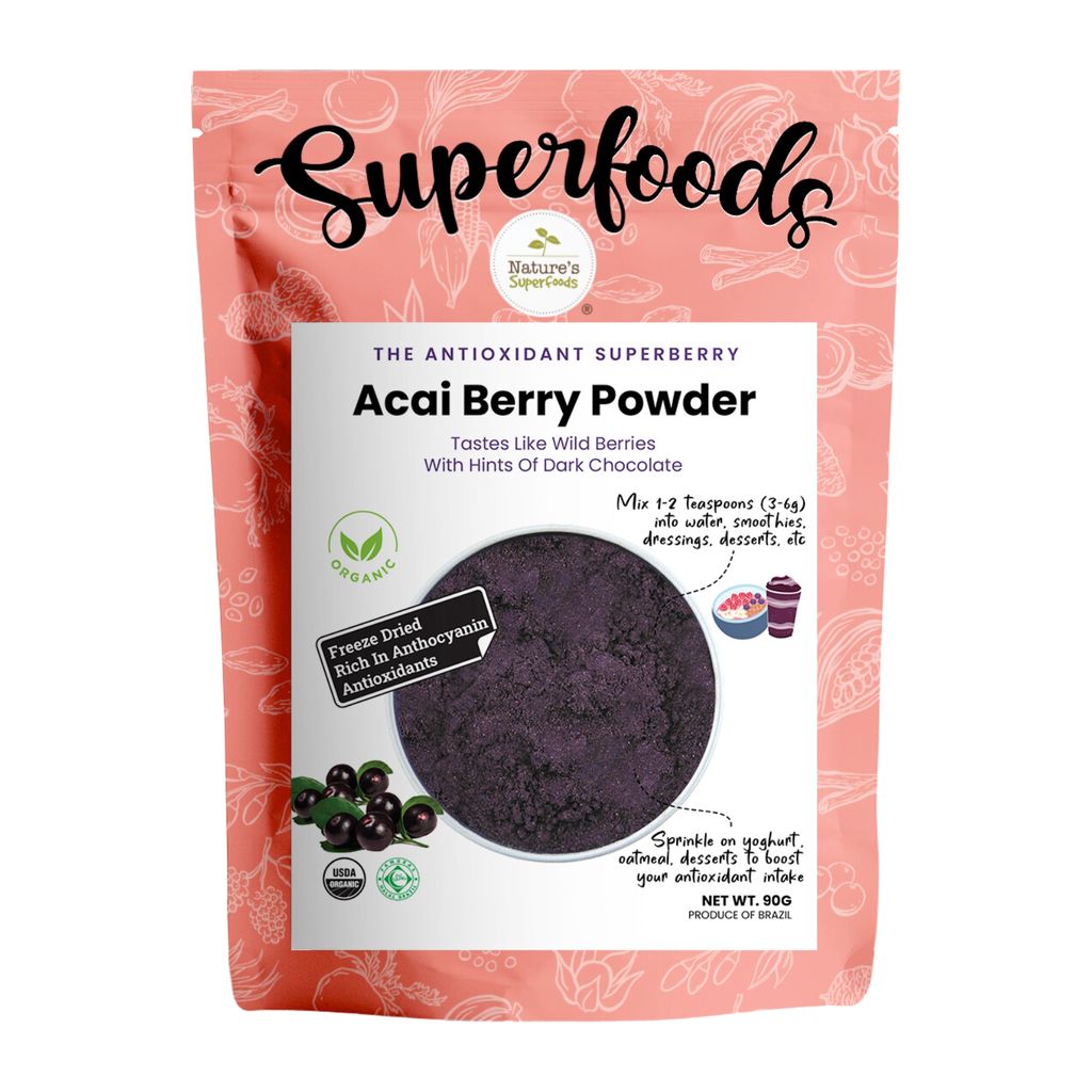 Nature's Superfoods Organic Acai Berry Powder Freeze-Dried (90g ...