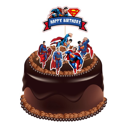 Superman Cake Topper set LAMINATED | Shopee Singapore