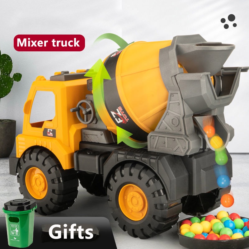 Large Size Simulation Cement Truck Mixer Toy Vehicle Model Inertia ...