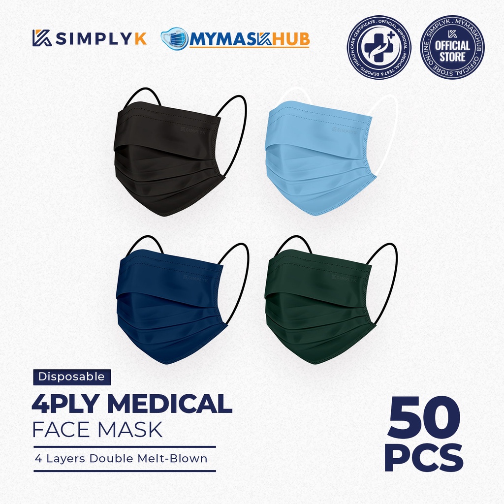 Simply K 4 Ply Children Medical Face Mask (50 Pcs) | Shopee Singapore
