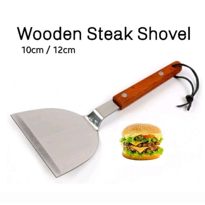 Teppanyaki Turner Stainless Steel Scraper Griddle Spatula Cooking Steak ...