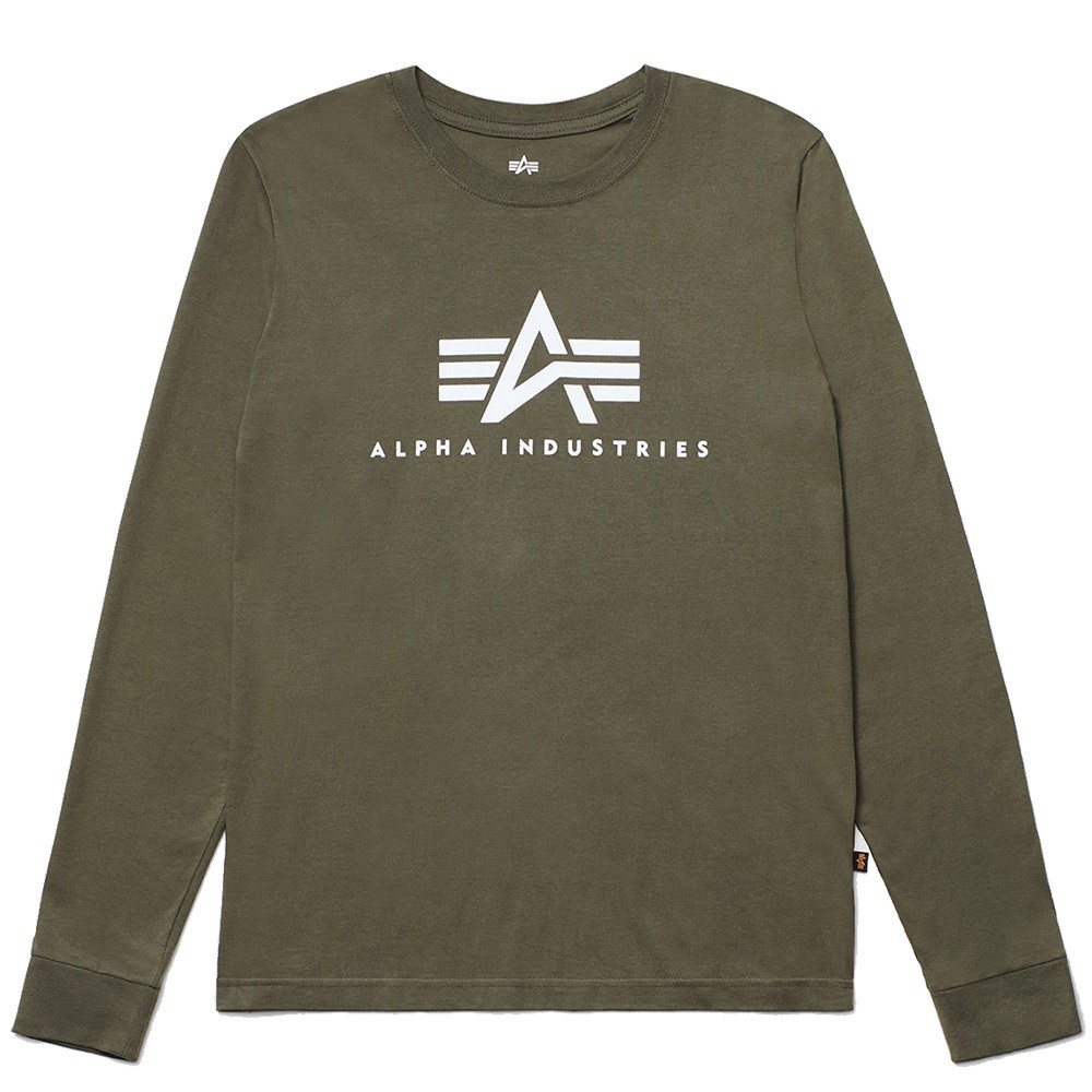 ALPHA BASIC LOGO L/S TEE OLIVE Thin Long T Army Green [A-KAY0 ...