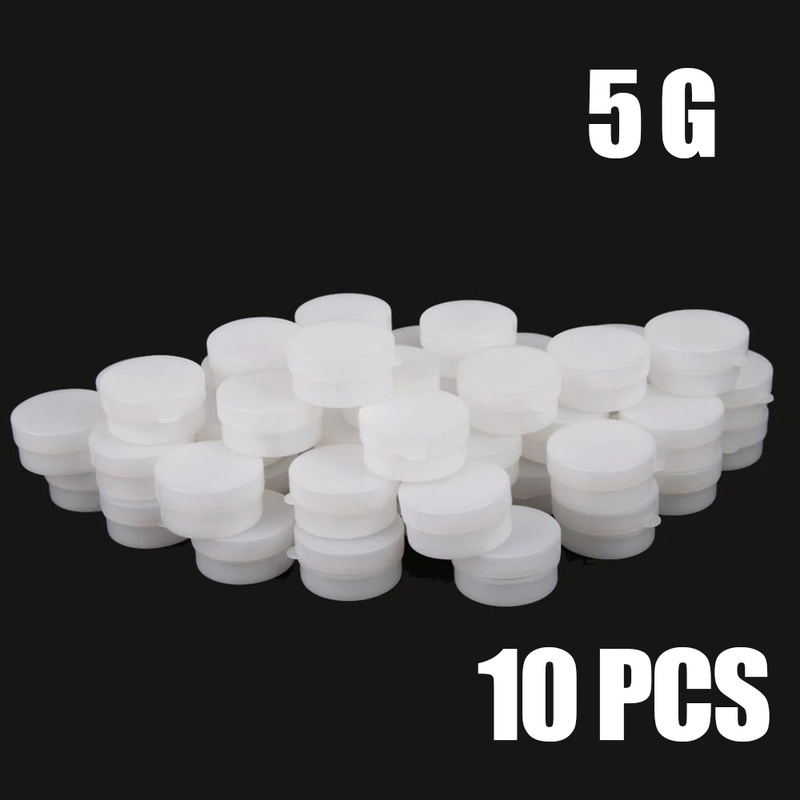 10 Pcs Ointment Box Cream Jar Plastic Sample Round Empty Box Container ...