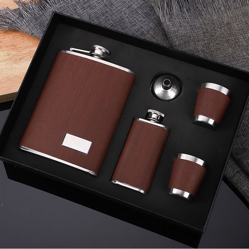 High Quality 9 oz Hip Flask Set Whiskey Wine Stainless Steel Alcohol ...