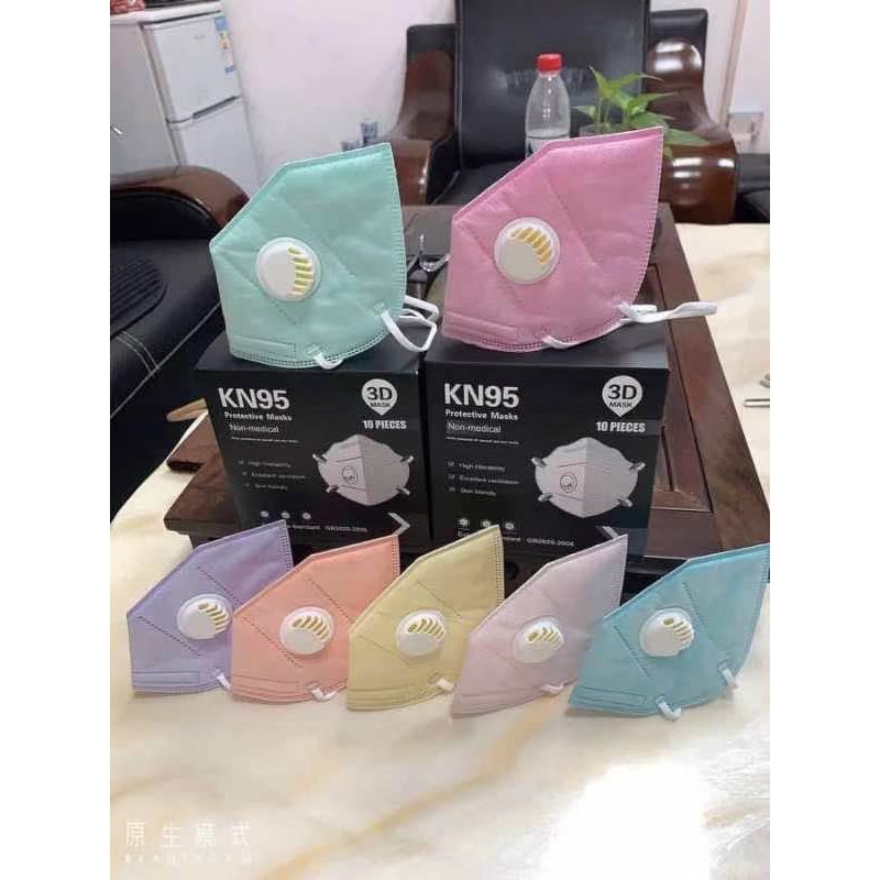 Reusable Color KN95 Mask 5-plys with Valve Face Mask N95 Protection ...