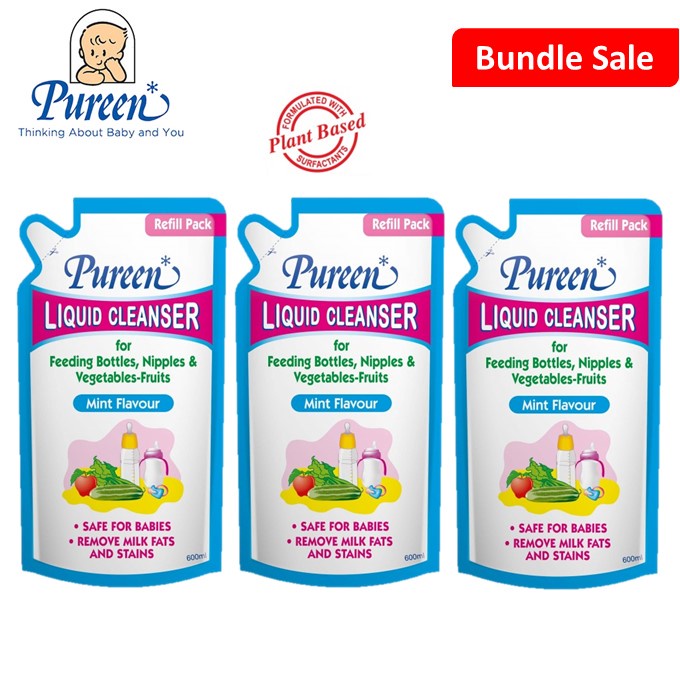 Pureen Liquid Cleanser Refill Pack 600ml x 3 Packs | Shopee Singapore