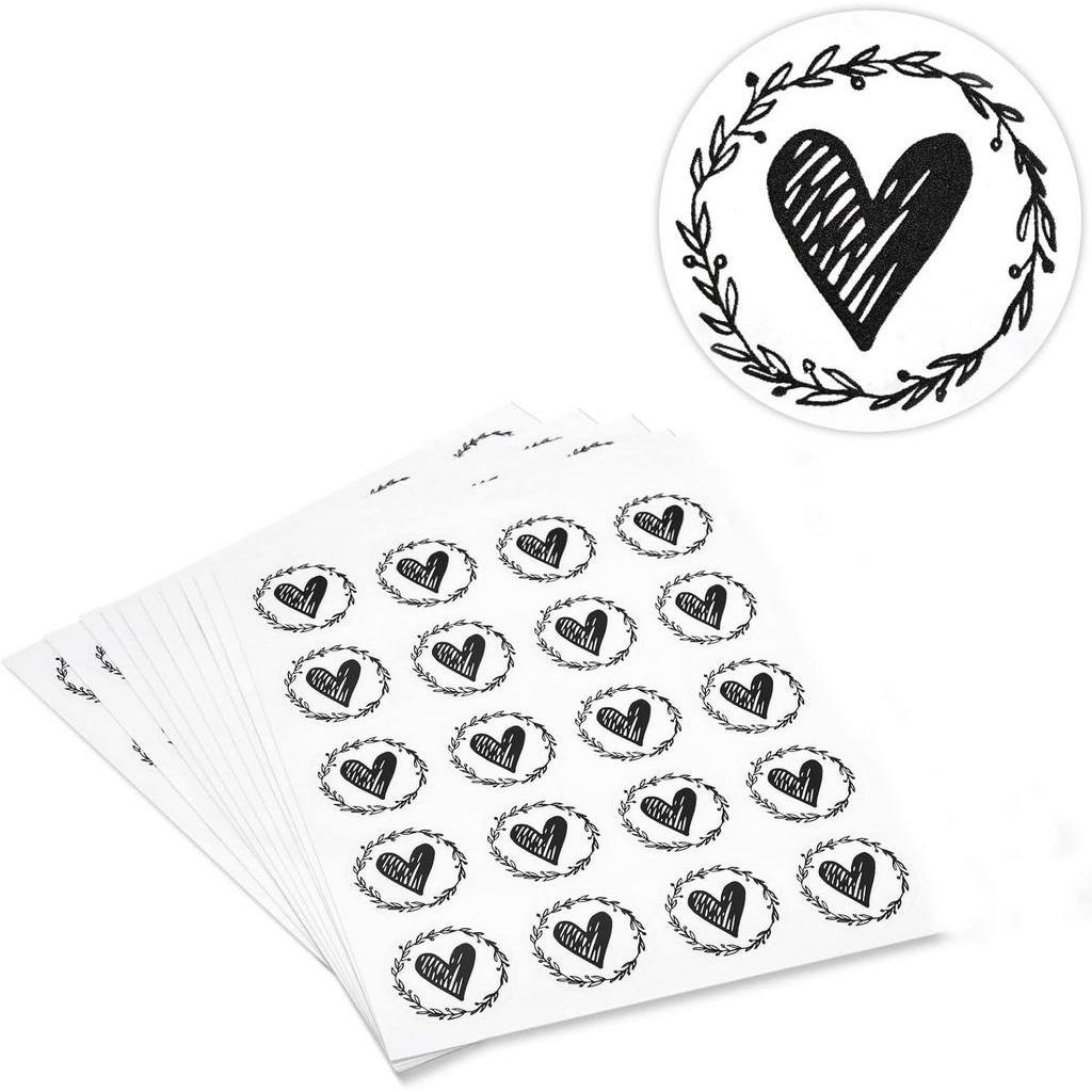 100 pack heart-shaped stickers 3.2cm, wedding invitation envelope ...
