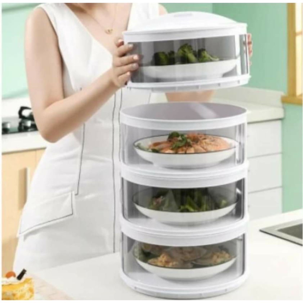 Transparent Plastic Serving Hood Rack 1kg Food Storage Rack 4-tier ...