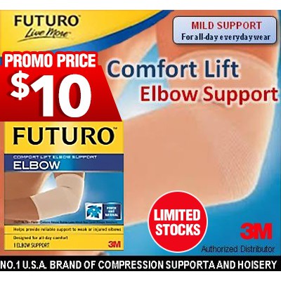 3M FUTURO™ Comfort Lift Elbow Support Guard (Promo 40% Less) | Shopee ...