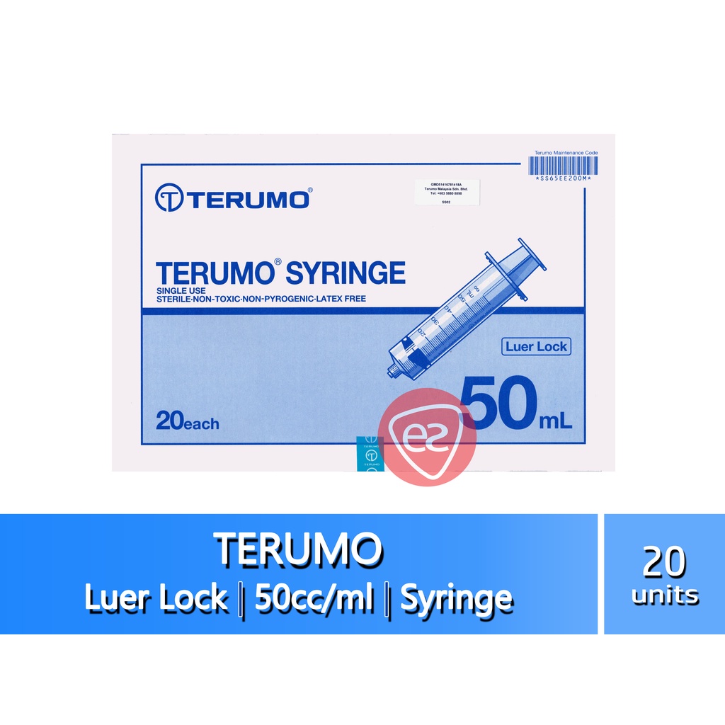 TERUMO SYRINGE 50CC (50ML) LUER LOCK 20S (CODE SS*50LE) | Shopee Singapore