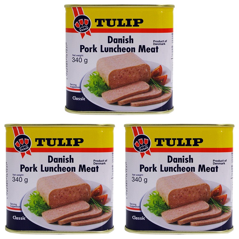 [Bundle of 3] Tulip Pork Luncheon Meat Canned Food, 340g | Shopee Singapore