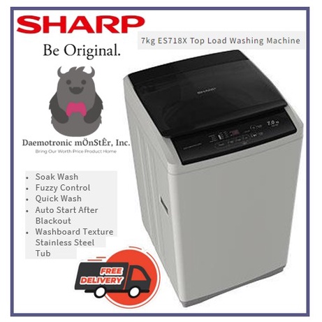 SHARP ES718X Top Loading Washer (7kg) | Shopee Singapore