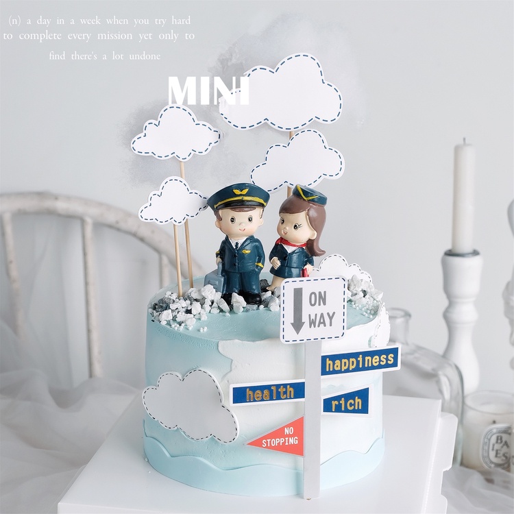 Pilot & Air Stewardess Figurines / Cake Toppers (2 Pcs a Set) | Shopee ...