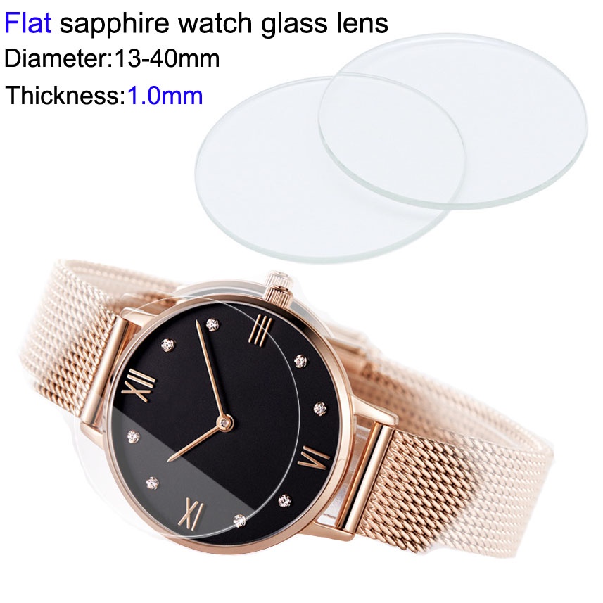 Thickness 1.0mm Round Flat Sapphire Watch Glass Crystal 13-40mm Smart ...