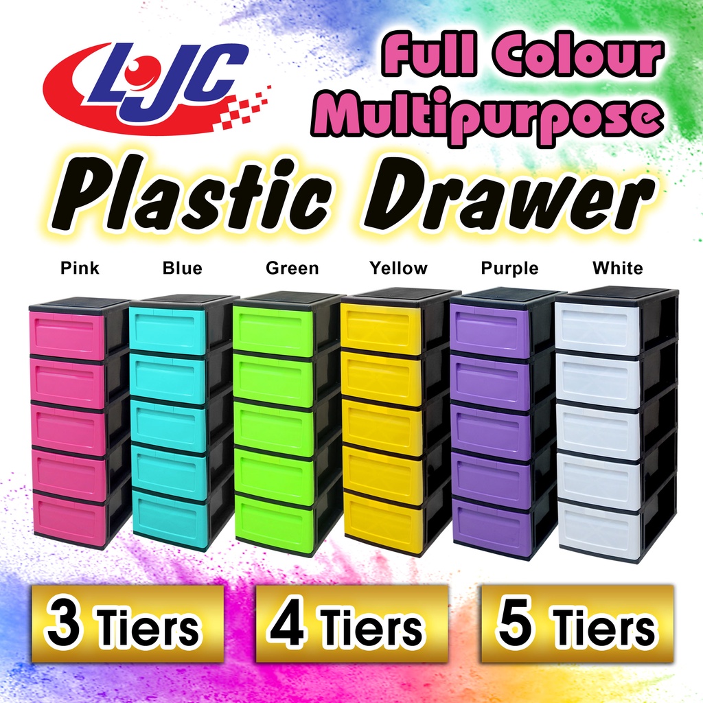 Plastic Drawer Storage Cabinets 4 tier 5 tier / Laci Plastik Drawer ...
